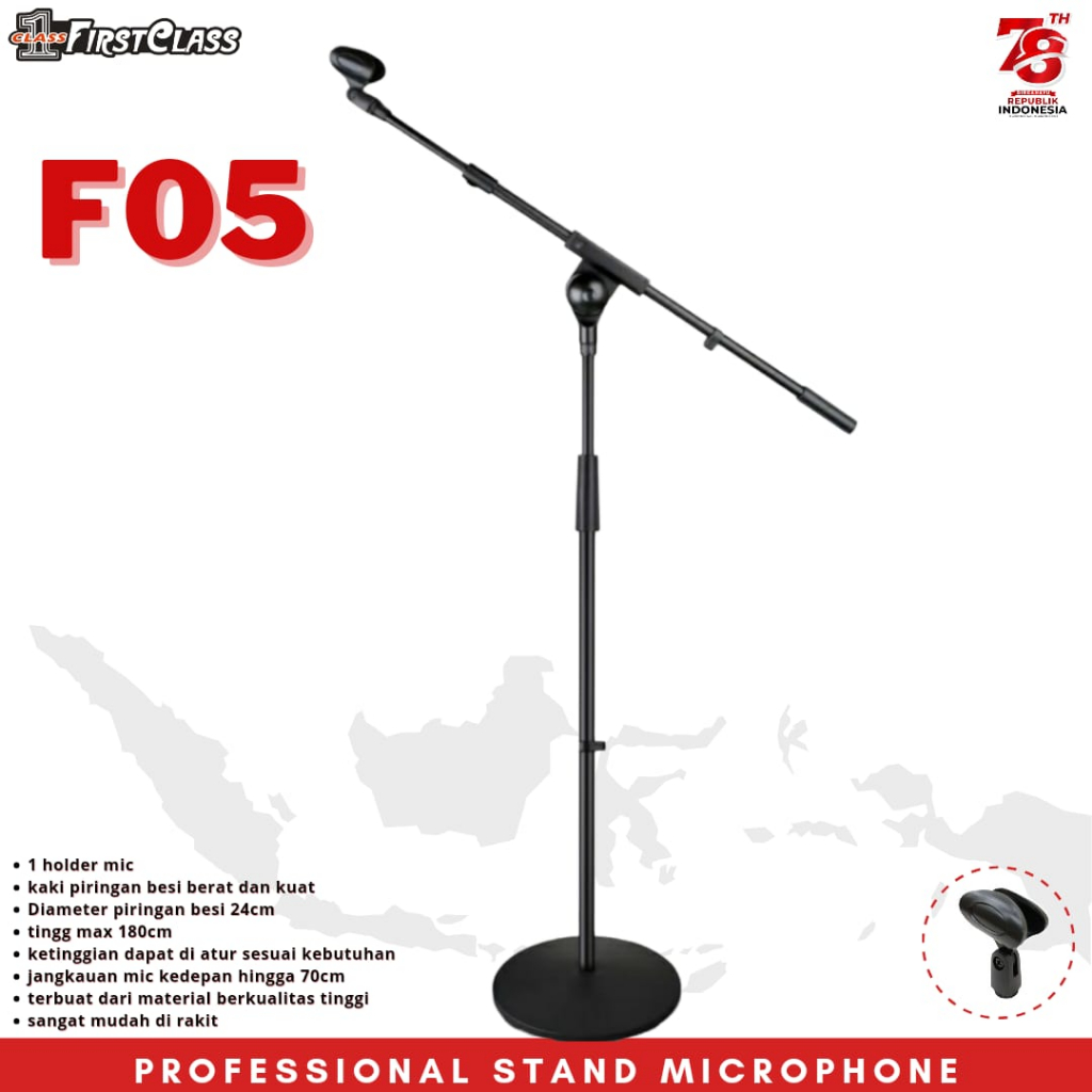 Jual Stand Microphone Firstclass F05 | Stand Mic lantai F 05 Piringan ...