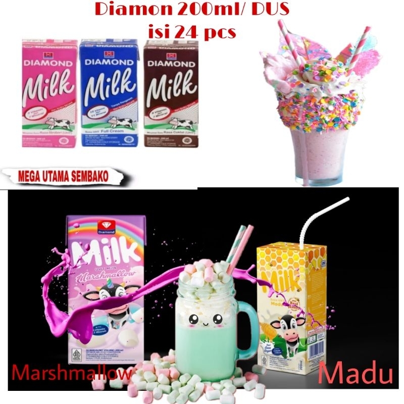 Jual Susu Uht Diamond 200 ml 1 dus Isi 24 pcs Varian | Shopee Indonesia