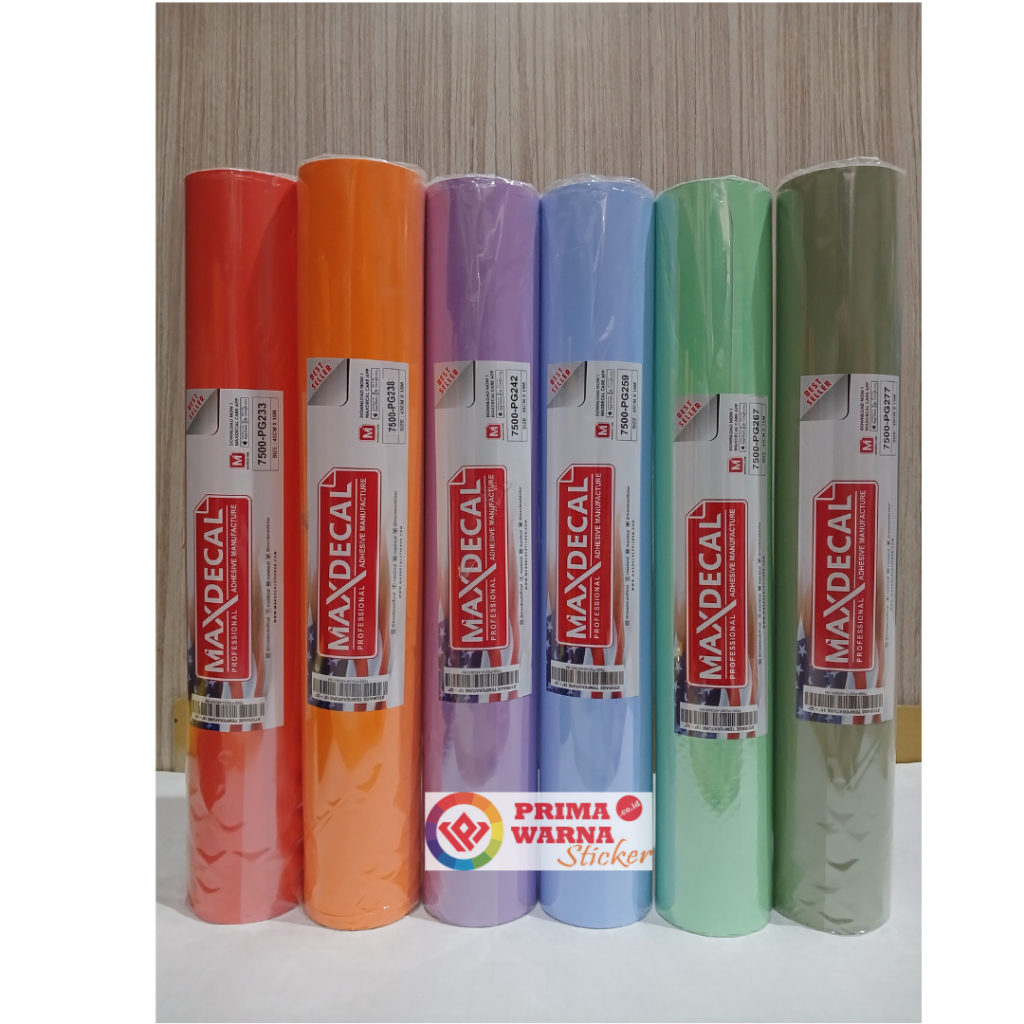 Jual [PROMO] MAXDECAL 7500 WARNA PASTEL Vinyl Sticker Gloss Matt ROLL ...