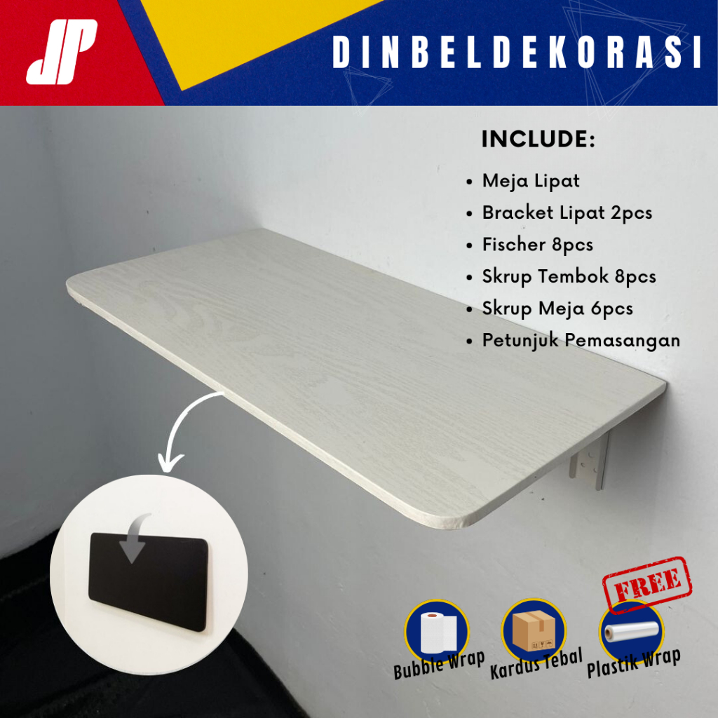 Jual MEJA LIPAT DINDING 60CM X 30 CM (SATU SET MEJA DAN BRACKET 20CM ...