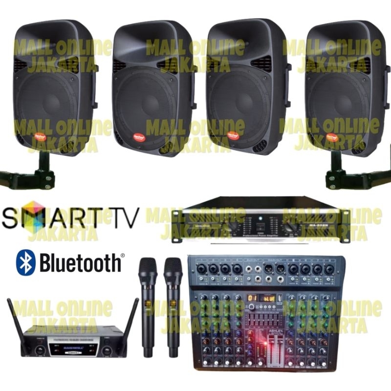 Jual Paket Sound system Baretone 4 Speaker 15 inch indoor outdoor 8 ...