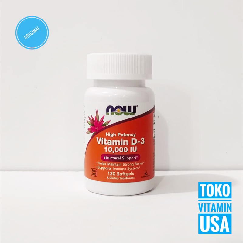 Jual Now Foods Vitamin D3 10000IU 120 Softgels Now Vitamin D3 10000 iu | Shopee Indonesia