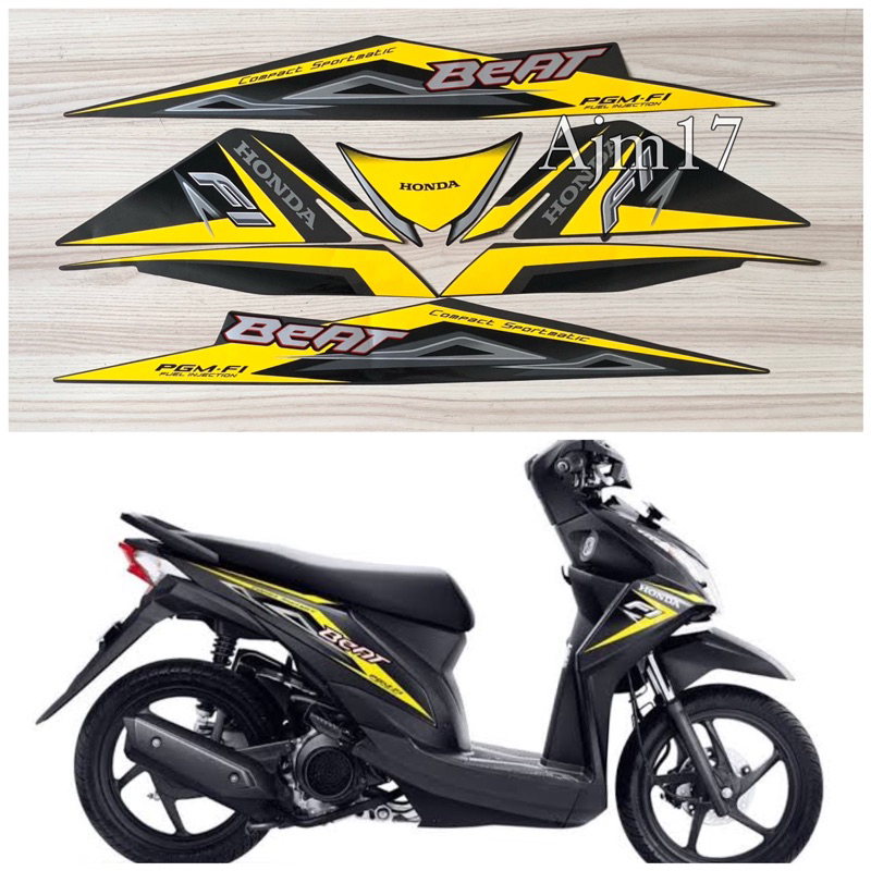Jual STIKER STRIPING BEAT 2014 CW HITAM KUNING | Shopee Indonesia