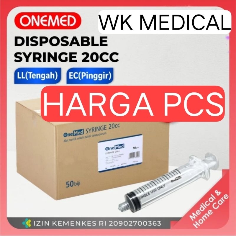 Jual Spuit spoit 20 ml 20 cc onemed harga per pcs | Shopee Indonesia