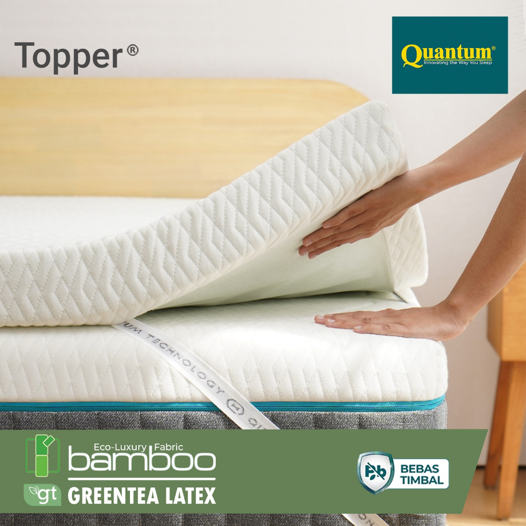 Jual Quantum Greentea Bamboo Latex Topper Matras Tebal 5 cm / Tebal 8 ...