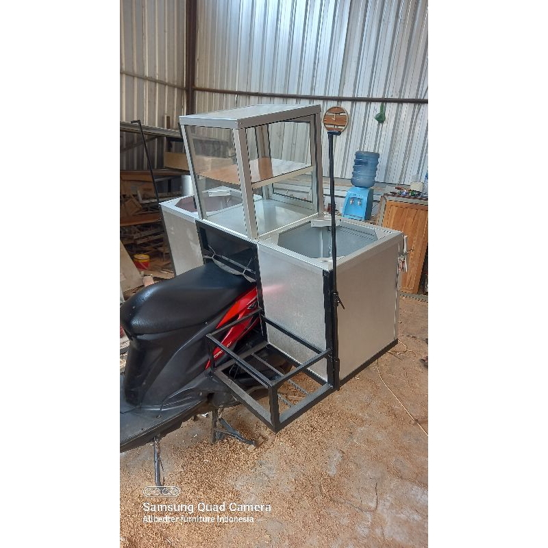 Jual gerobak motor aluminium | gerobak pentol aluminium | gerobak rombong | gerobak motor ...