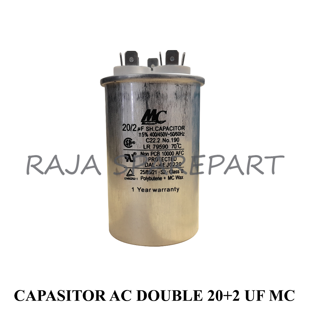 Jual C202MC CAPACITOR AC MERK MC/KAPASITOR/CAPASITOR AC DOUBLE 20+2 UF MC | Shopee Indonesia