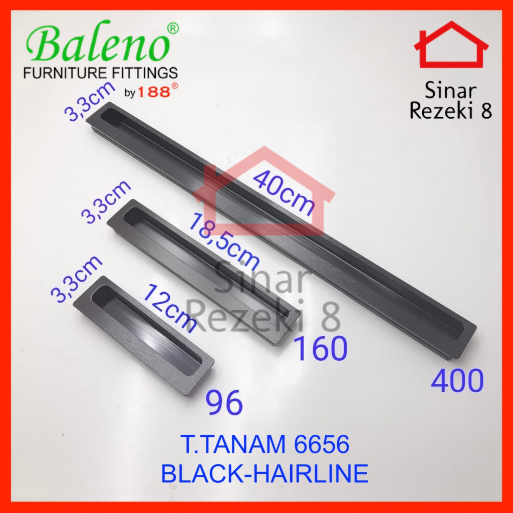 Jual Tarikan Handle Tanam 6697 Hitam / Pintu Geser Sliding Laci Lemari ...
