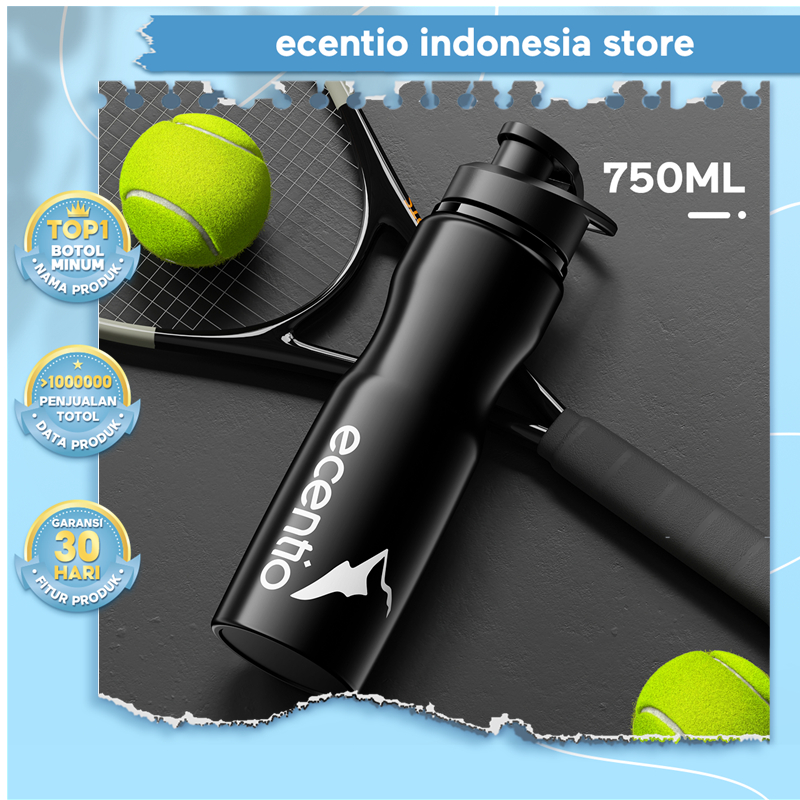 Jual ecentio Botol Minum Olahraga Stainless Steel Botol Air Anti Bocor ...