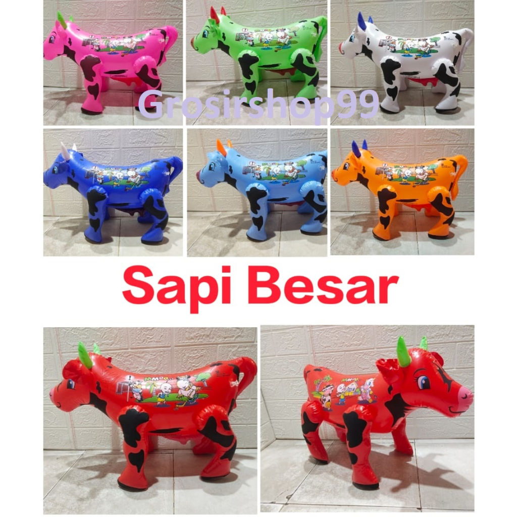 Jual Mainan Balon Anak Tiupan Boneka Sapi / Kerbau Bahan PVC SNI ...