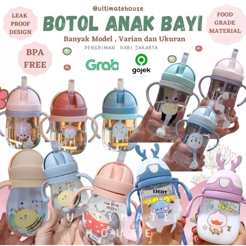 Jual [ANTI TUMPAH ] Botol Minum Anak Sedotan Anti Tumpah / Botol Minum ...