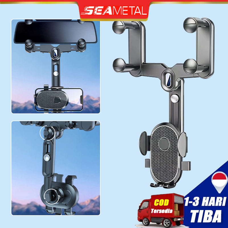 Jual SEAMETAL Holder Hp Mobil Jepit Spion Tengah Mobil Cengkram ...