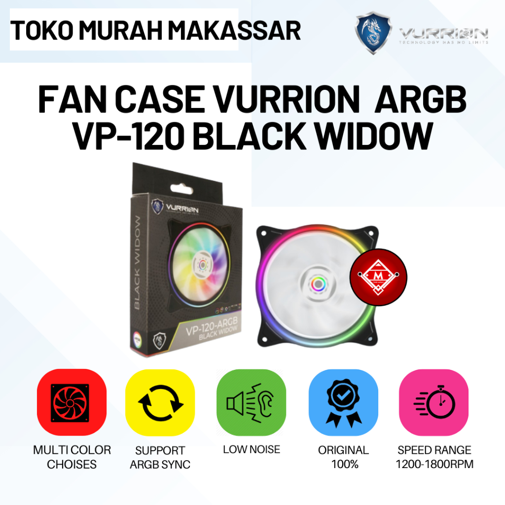 Jual VURRION FAN CASE ARGB VP-120 BLACK WIDOW F008 / FAN02-VUR | Shopee Indonesia