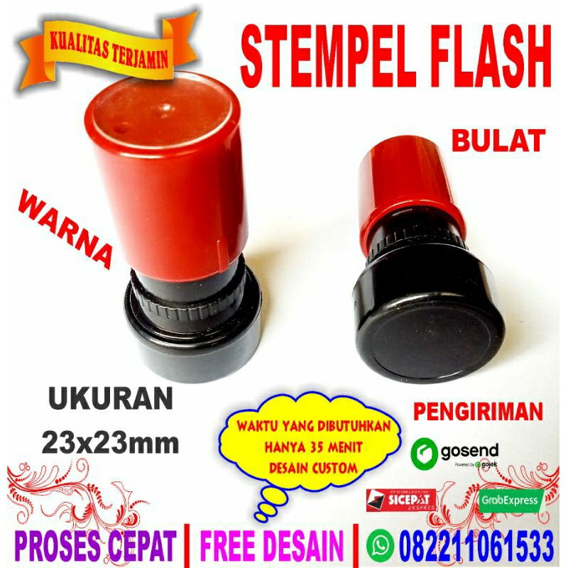 Jual STEMPEL FLASH WARNA BULAT UKURAN 23MMx23MM | Shopee Indonesia