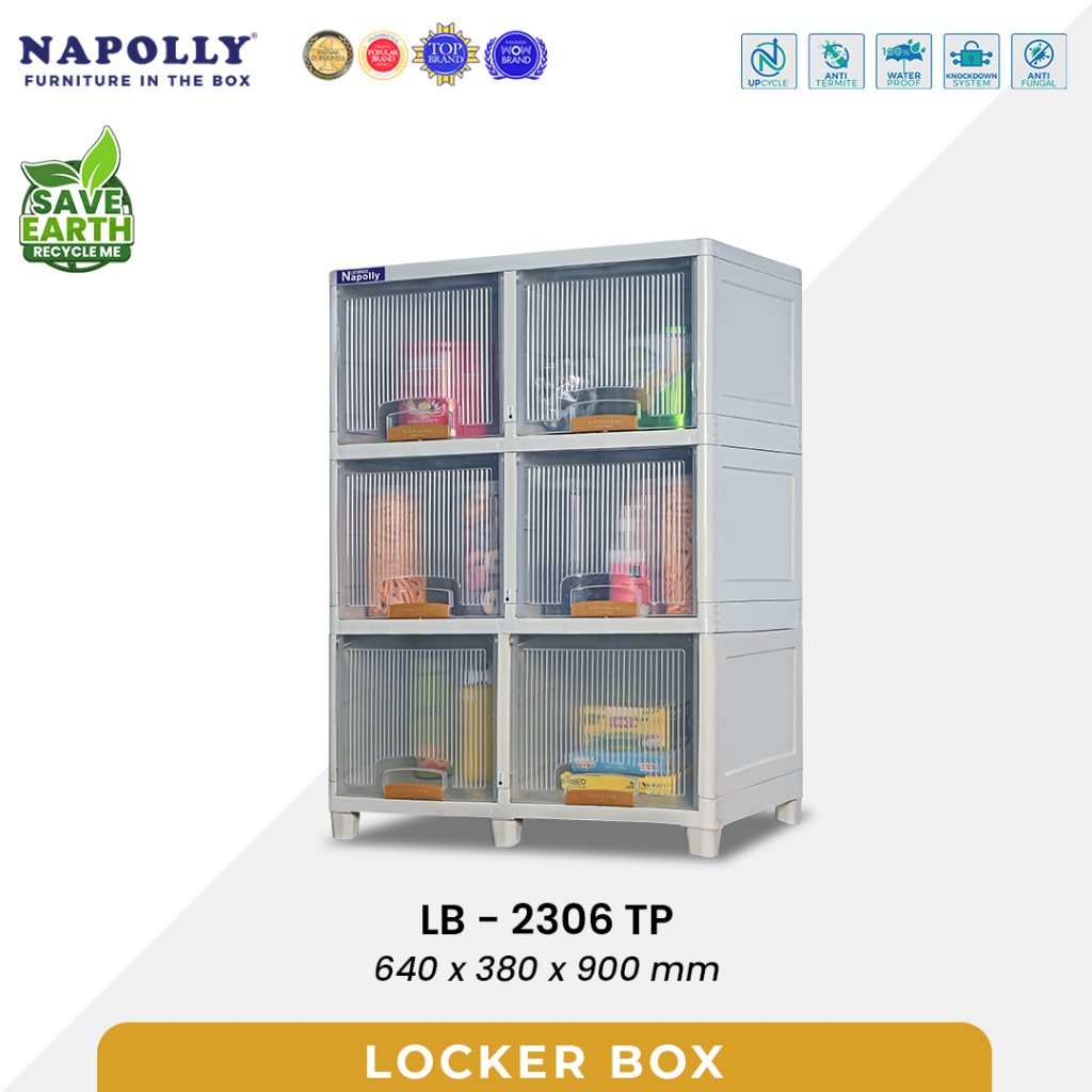 Jual Napolly Locker Box 3 ssn 6 ruang penyimpanan motif transparan dan ...