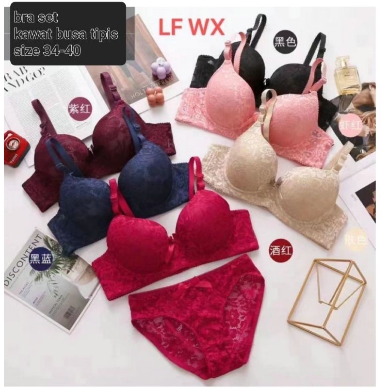 Jual BRA SET+CD NEW FASHION BRA PUSH UP BURKAT BUSA TIPIS KAWAT SIZE 34 ...