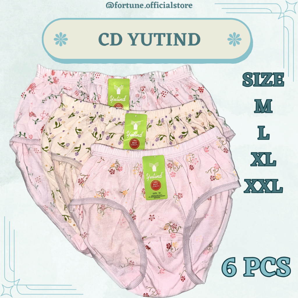 Jual Celana Dalam Wanita Bahan Katun Merk Yutind 6 PCS / CD / Sempak / Celqna / Cawet / Pakaian ...