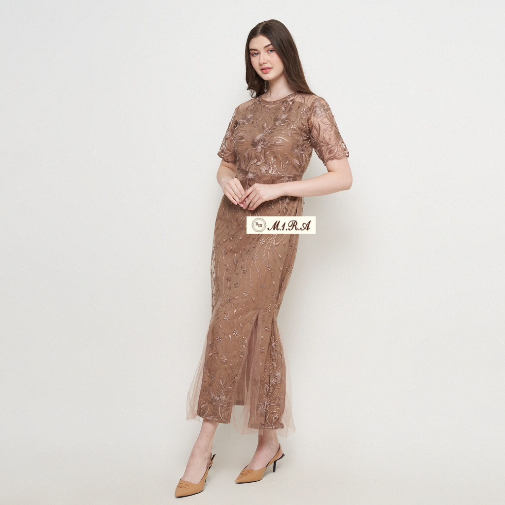 Jual Promo CAROLLIN DRESS NATAL Kebaya Dres Modern Duyung Brukat Tulle ...