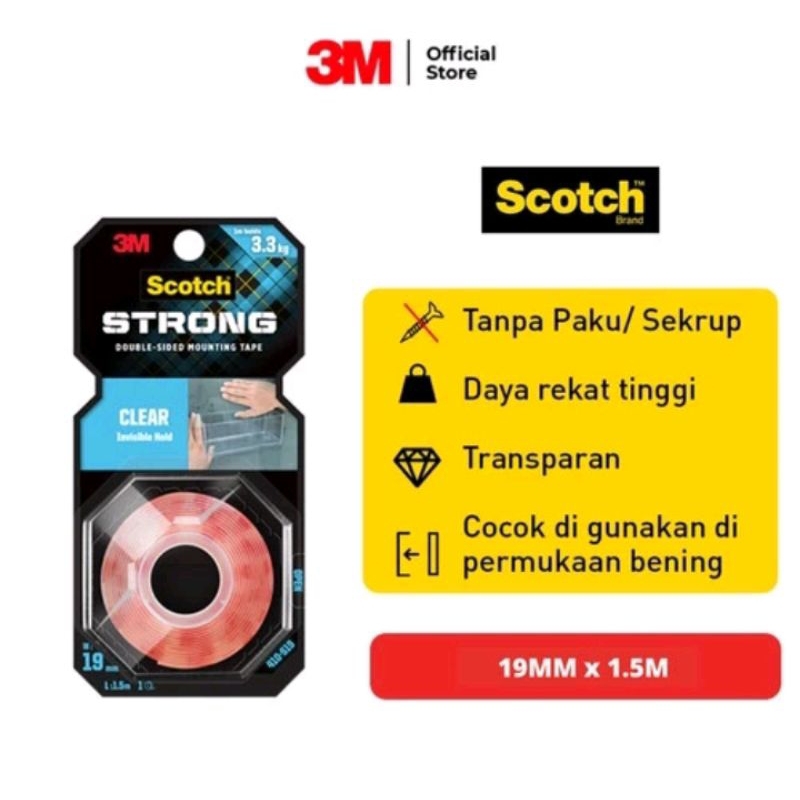 Jual 3M SCOTCH DOUBLE MOUNTING TAPE TRANSPARAN 410-S19 CLEAR | Shopee Indonesia