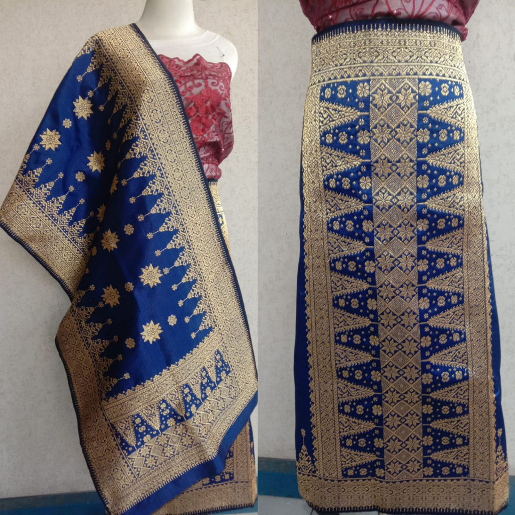Jual Songket Palembang Asli Tenun Tangan | Cantik Manis Biru Gold | Premier Handmade | Shopee ...