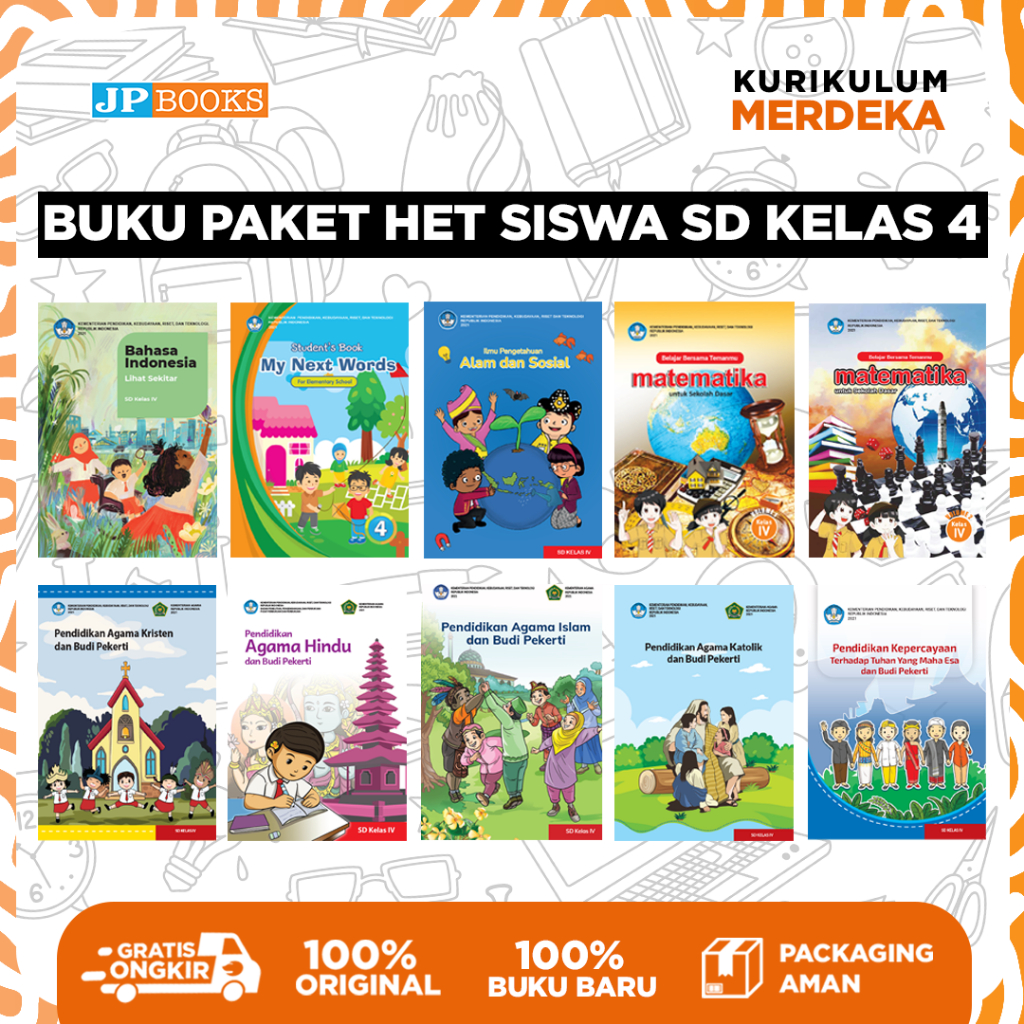 Jual JP Books – (KURIKULUM TERBARU) Buku Siswa / Buku Teks HET Kurmer Sekolah SD Kelas 4 ...