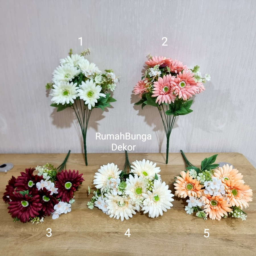 Jual Bunga Daisy Gerbera Group Artificial ( Ada 5 Warna ) | Shopee ...