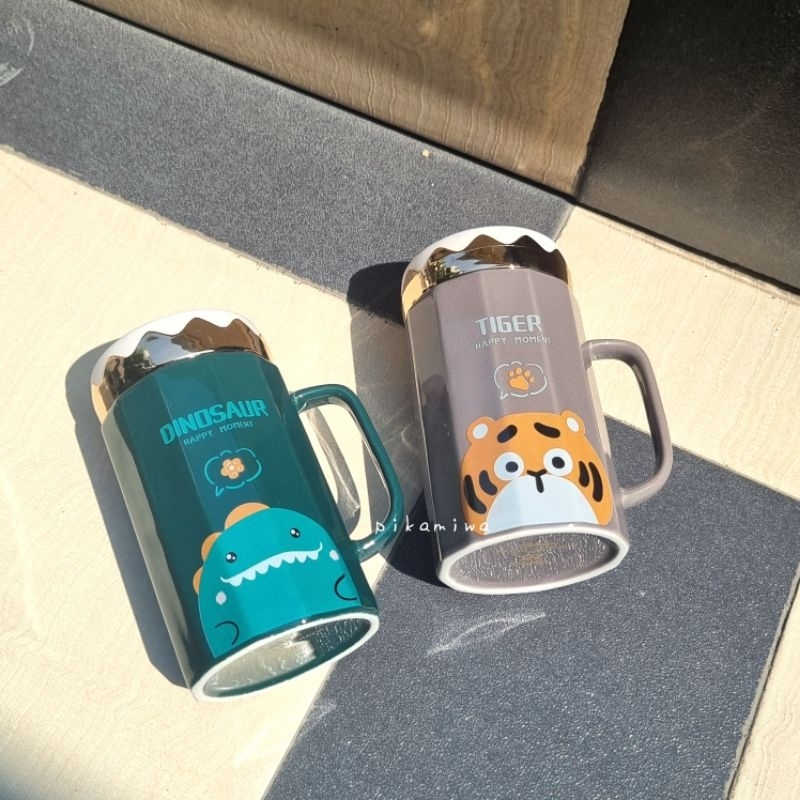 Jual MUG TUTUP KERAMIK TAHAN PANAS mug cantik mug lucu mug tutup mug ...