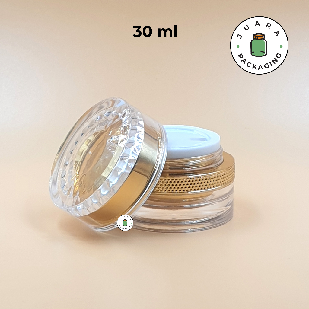 Jual Pot Cream Acrylic 30ml Aksen Gold Pot Acrylic Tebal Elegan 30 ml ...
