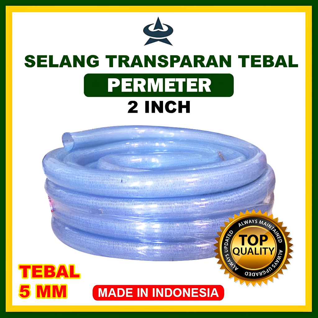 Jual GEMUK Selang Air 2 Inch Permeter Selang Benang Transaparan Super Tebal 5mm Selang Bening ...