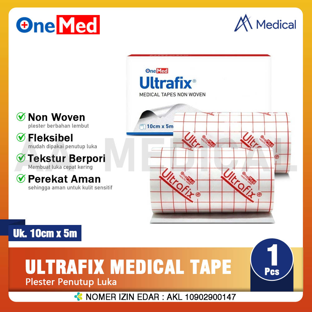 Jual ONEMED Ultrafix Medical Tapes Perban Plester Penutup Luka 10cm x ...