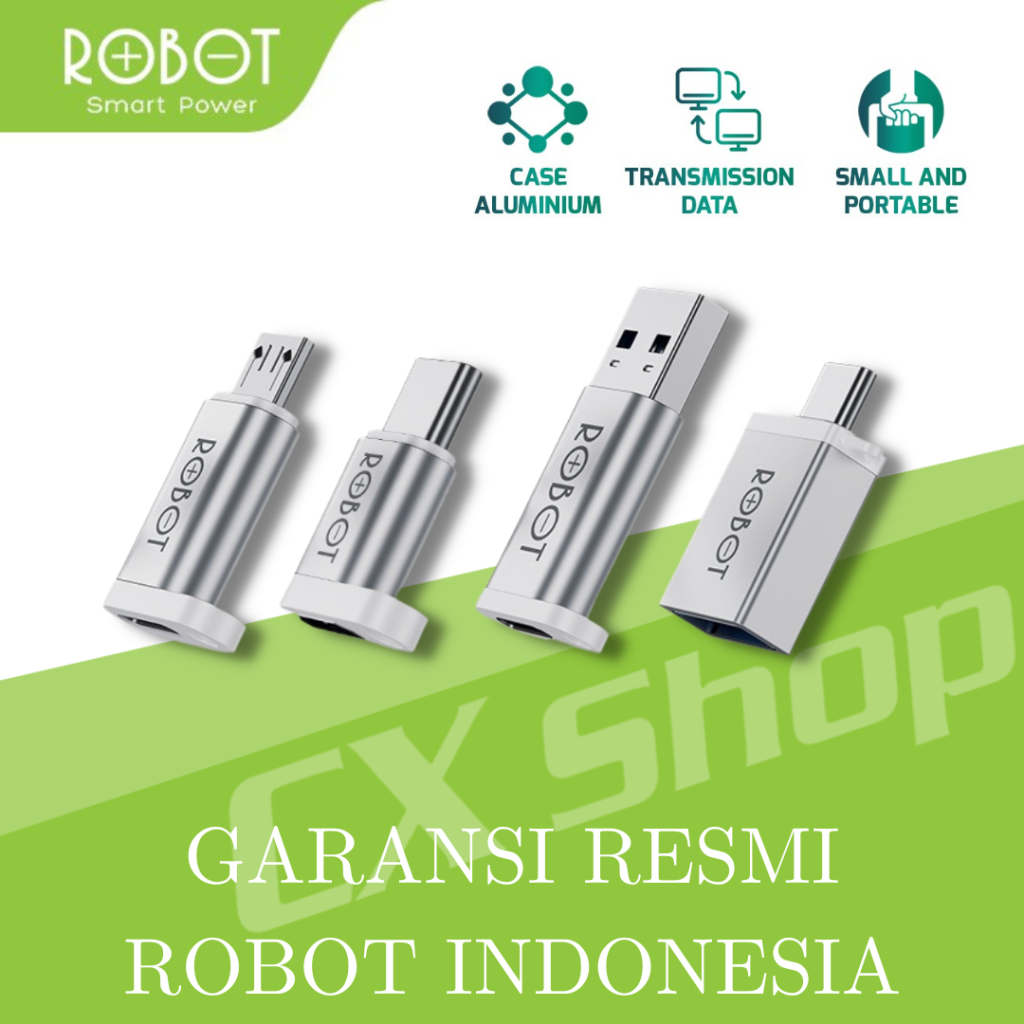 Jual ROBOT RT-OTG Adapter Type C/Micro to USB Small Portable Alumunium ...