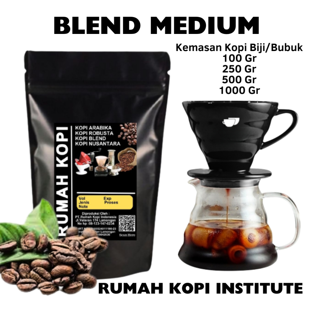 Jual Kopi Blend Medium Premium Rumah kopi Bisa Biji dan Bubuk langsung ...