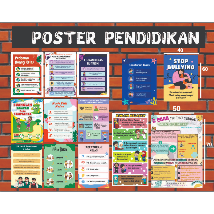 Jual poster dinding ukuran 50cmx70cm plus perekat | Shopee Indonesia
