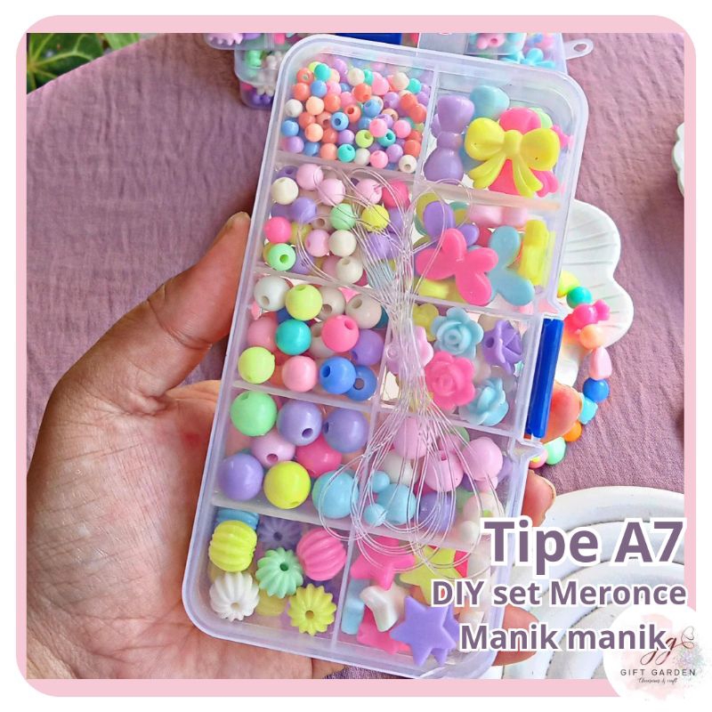 Jual DIY set meronce manik manik gelang kalung cincin anak mainan ...