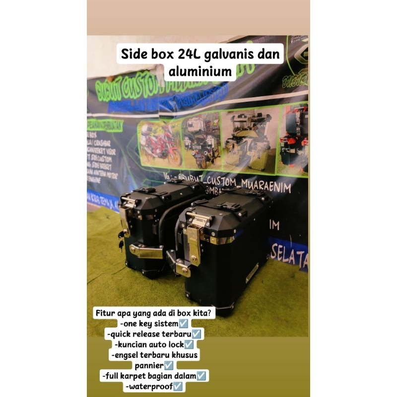 Jual Side box pannier 24L ALUMINIUM & galvanis,pannier bubut custom ...