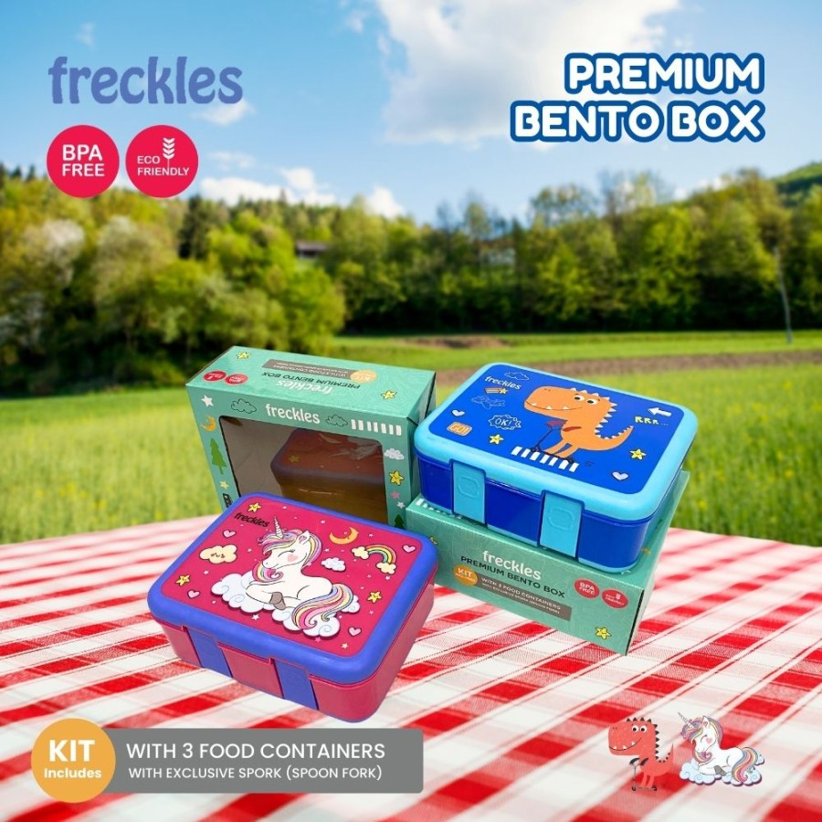 Jual Freckles Bento Box - Kotak makan anak dengan mangkuk dan tutup ...
