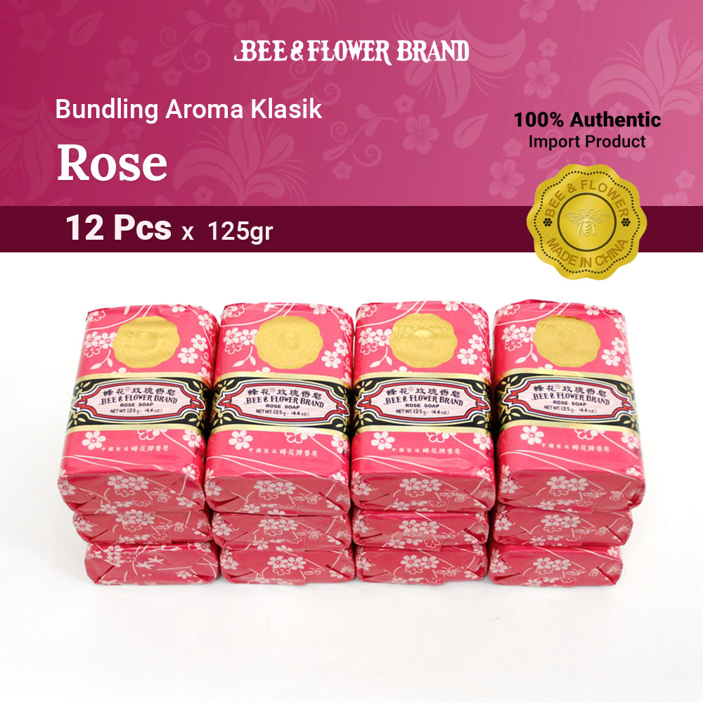Jual BEE & FLOWER BAR SOAP ROSE 125 Gr (12 Pcs) - Sabun Tawon Batang ...
