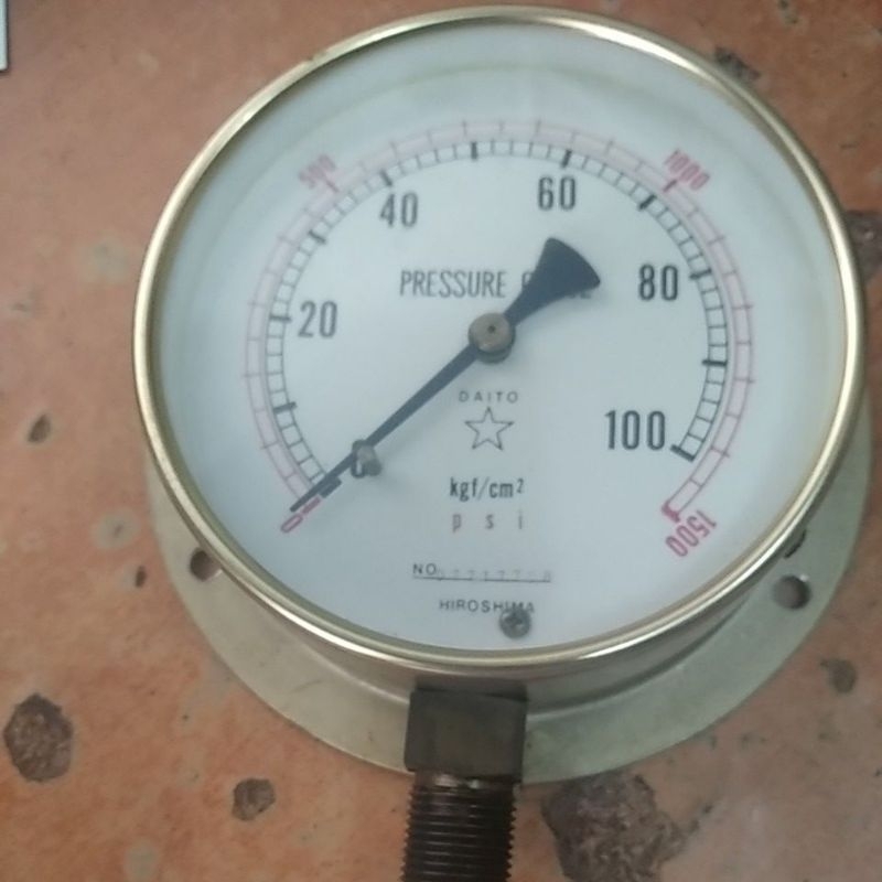 Jual pressure gauge 4" raket flange 0-100 kgf/cm2 0-1500 psi drat 3/8 Daito Hiroshima | Shopee ...