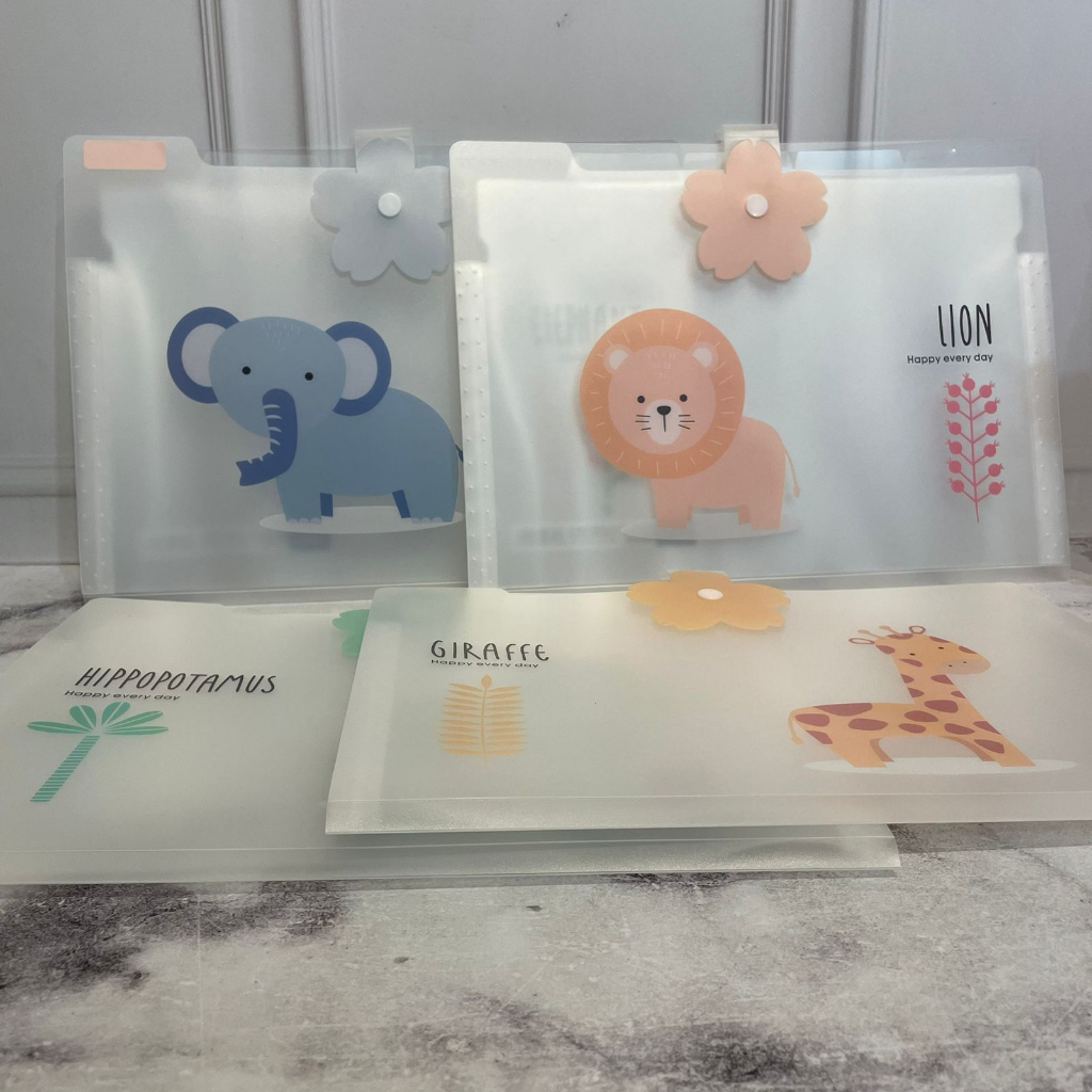 Jual Map Organizer Kertas Motif Animal 4 Sekat Ukuran A4 Lucu Unik ...
