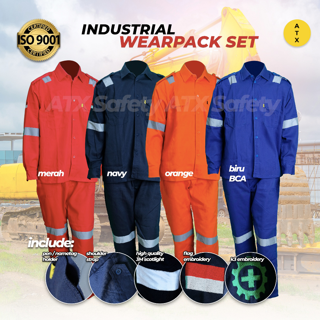 Jual Wearpack safety model setelan baju + celana ATX / werpak / wearpak ...
