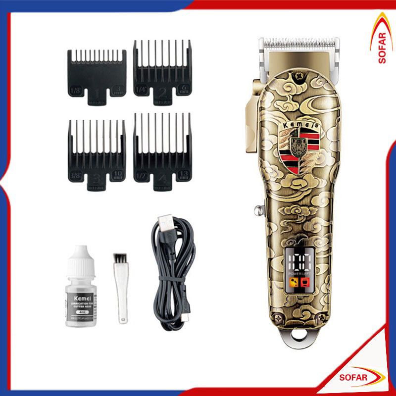 Jual Kemei KM2129 ORIGINAL Alat Cukur Rambut Hair Clipper Cordless Metal Emboss Body KM2129 ...