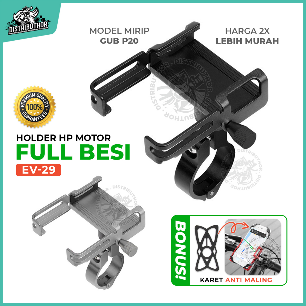 Jual Holder Hp Stang Motor Eevo 29 Full Besi Dudukan Penyangga Handphone Rotate 360 Derajat ...