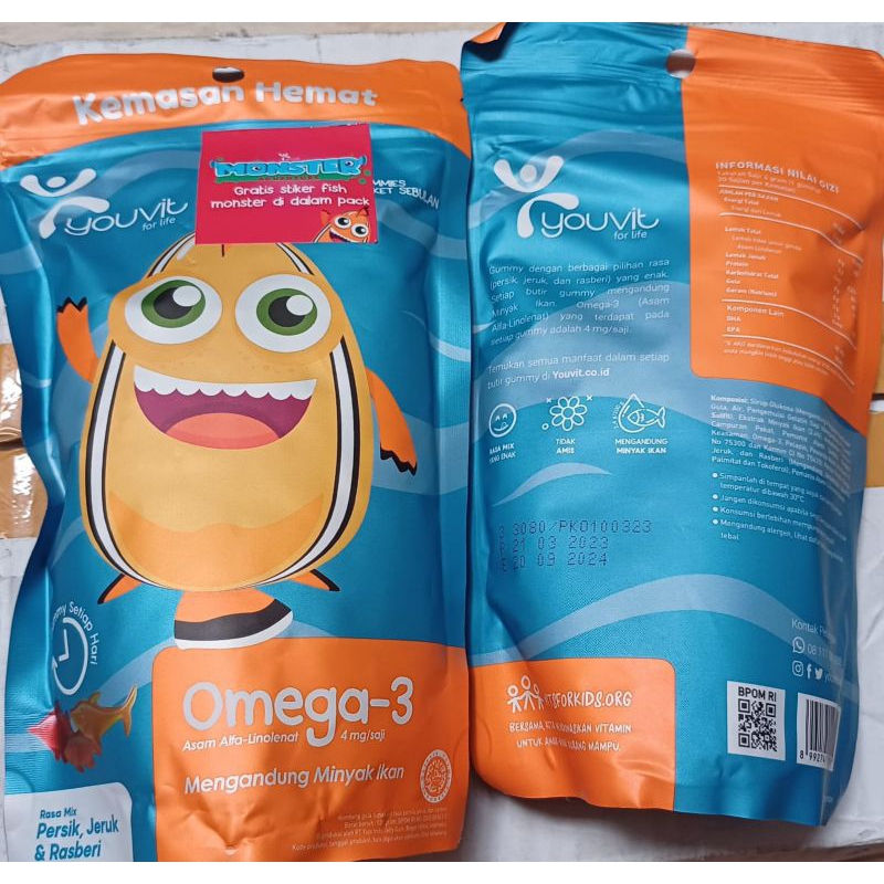 Jual Youvit multivitamin gummy omega 3 anak 30 days vitamin | Shopee ...