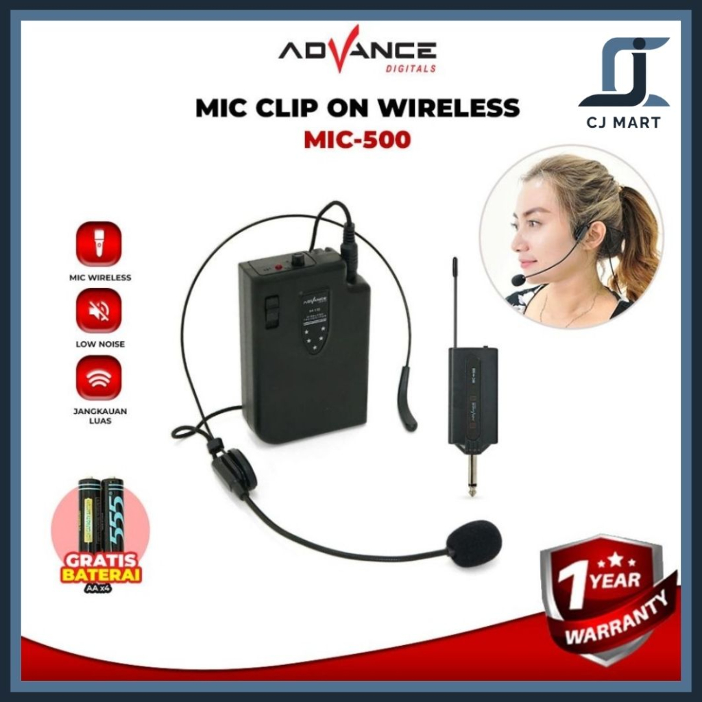 Jual Advance MIC500 Mic Clip On Bando Wireless Bluetooth Youtuber ...