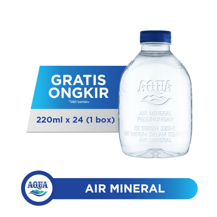 Jual Aqua cube 220ml 1 botol - Air aqua - Aqua botol - Mineral water ...