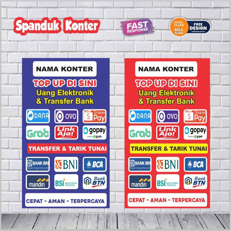 Jual Spanduk konter pulsa konter topup ewalet | Shopee Indonesia