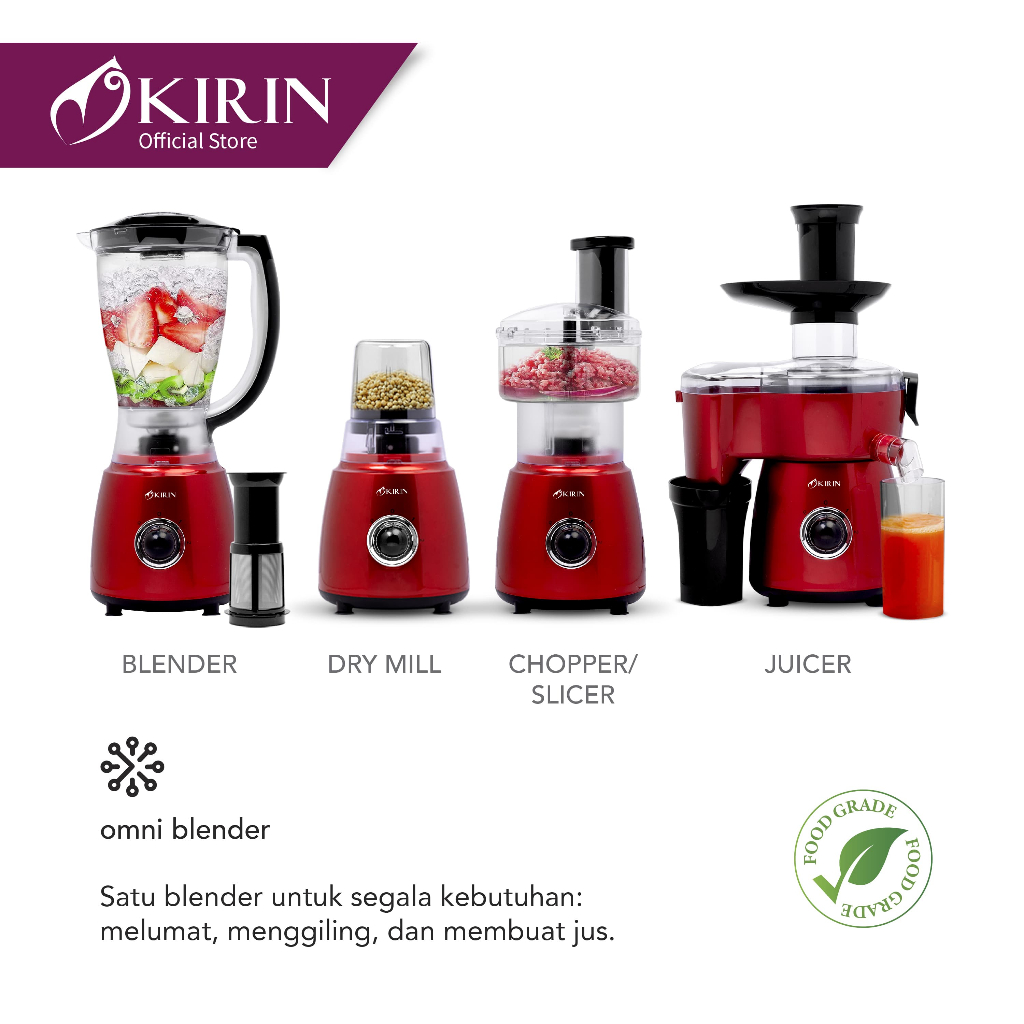 Jual KIRIN Blender Omni Serbaguna All in One KBB-1750PL | Shopee Indonesia
