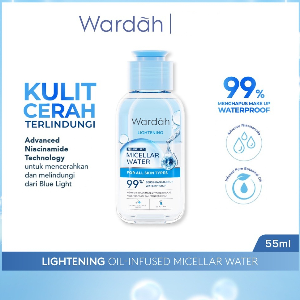 Jual Wardah Lightening Oil-Infused Micellar water 55ml(KECIL) | Shopee Indonesia