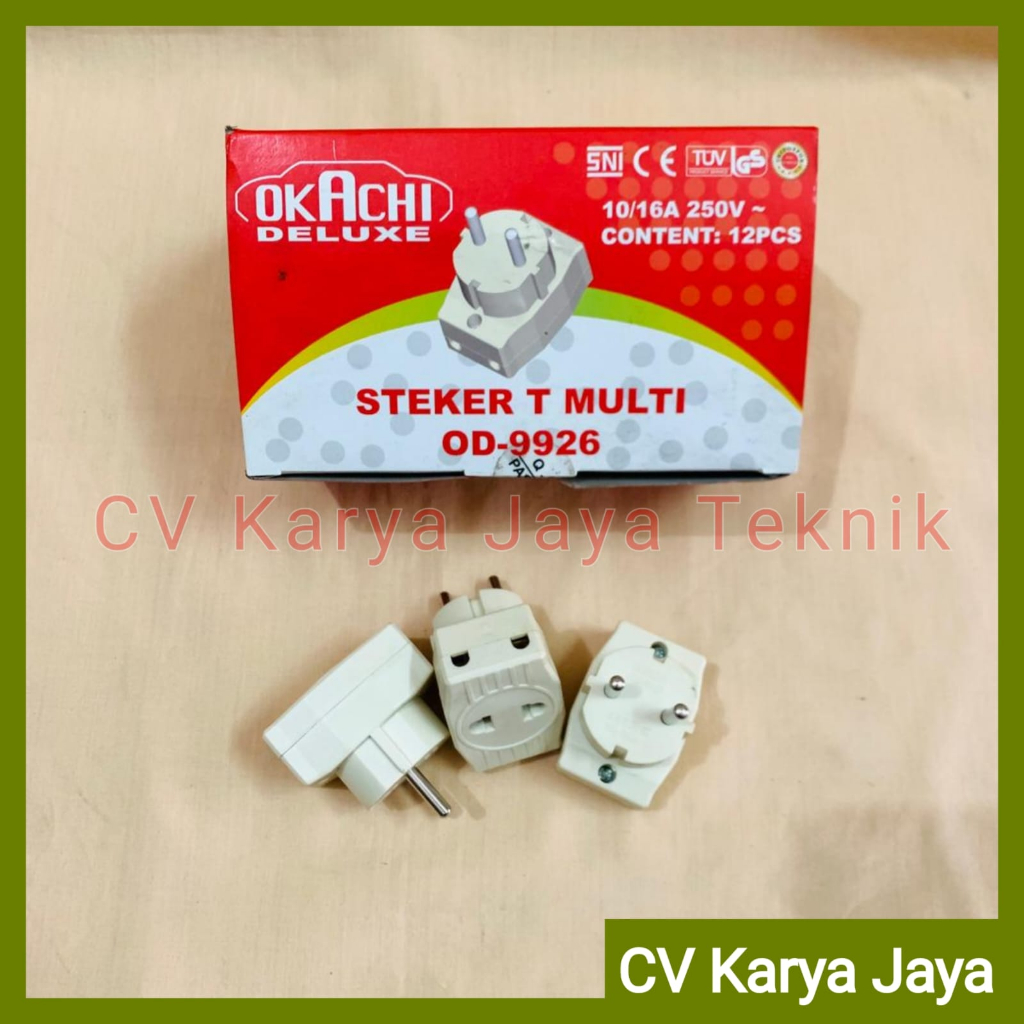 Jual Steker T Multi Okachi OD-9926 / Colokan Listrik Te Cabang 3 Lubang | Shopee Indonesia