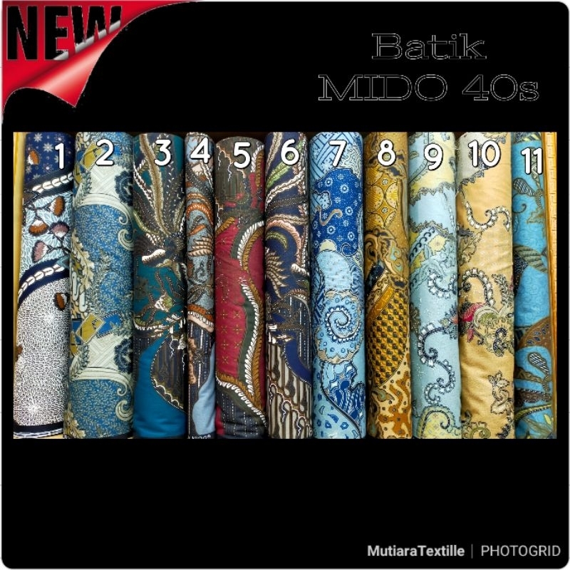Jual Bahan Batik Mido Best Quality / Kain Batik Katun 40s By Mido Per 1/2meter = 50 cm = 0,5 m ...